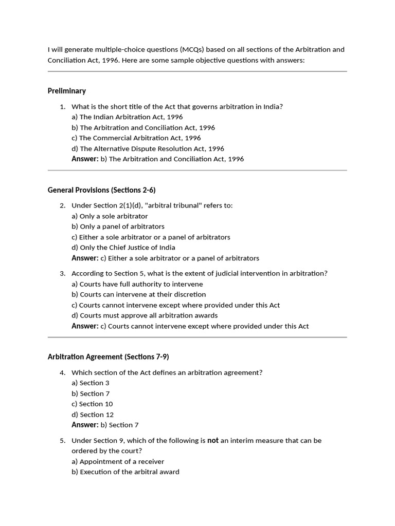 Arbitration and Conciliation Act | PDF | Arbitration | Arbitral Tribunal