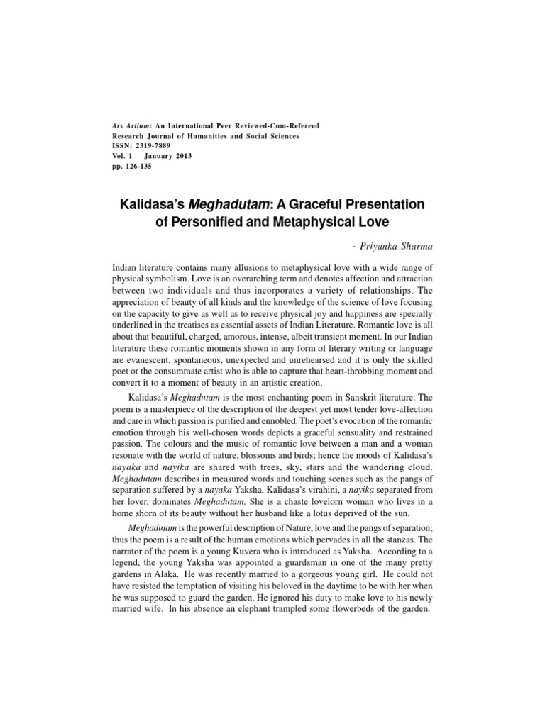 Kalidasa S Meghadutam A Graceful Present | PDF | Love