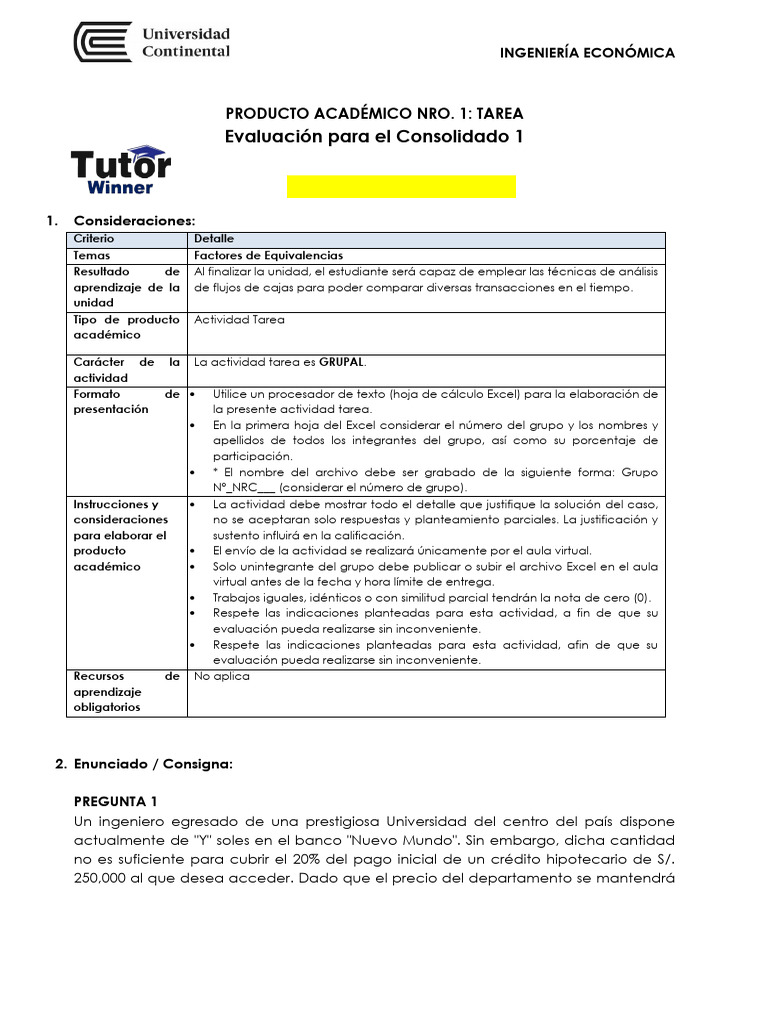 Tw-Ingenieria Economica Pa1 V2025-May (WSP +51 921 835 389) Ok1 (3c Ing) | PDF | Bancos | Pensión