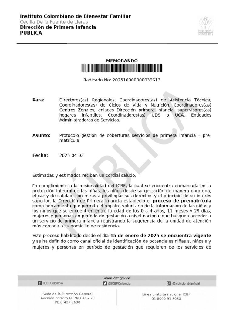 Memorando Prematriìcula 01042025 | PDF