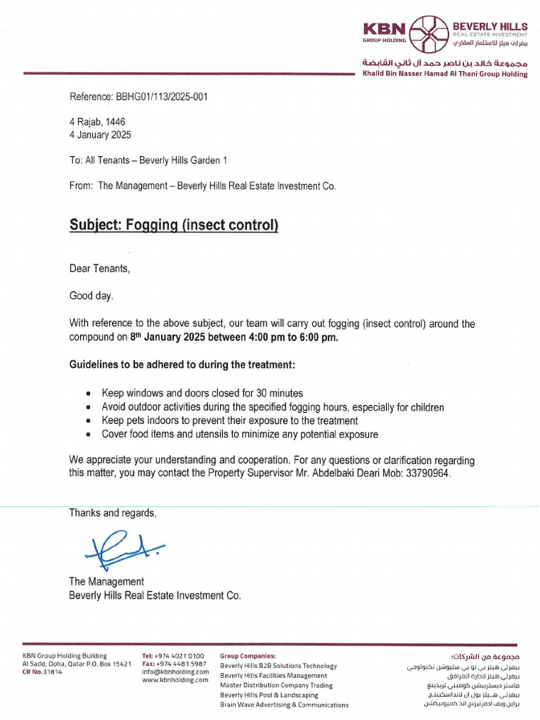 BH01-Fogging treatment -Jan 2025 | PDF