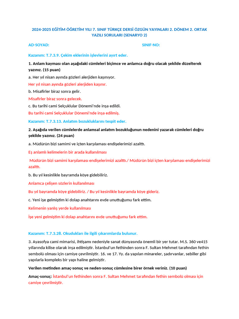 OZGUN-7.-SINIF-2-SENERYO-CVP | PDF