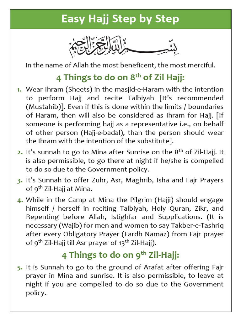 Step-by-Step Hajj Guide | PDF | Hajj | Prayer