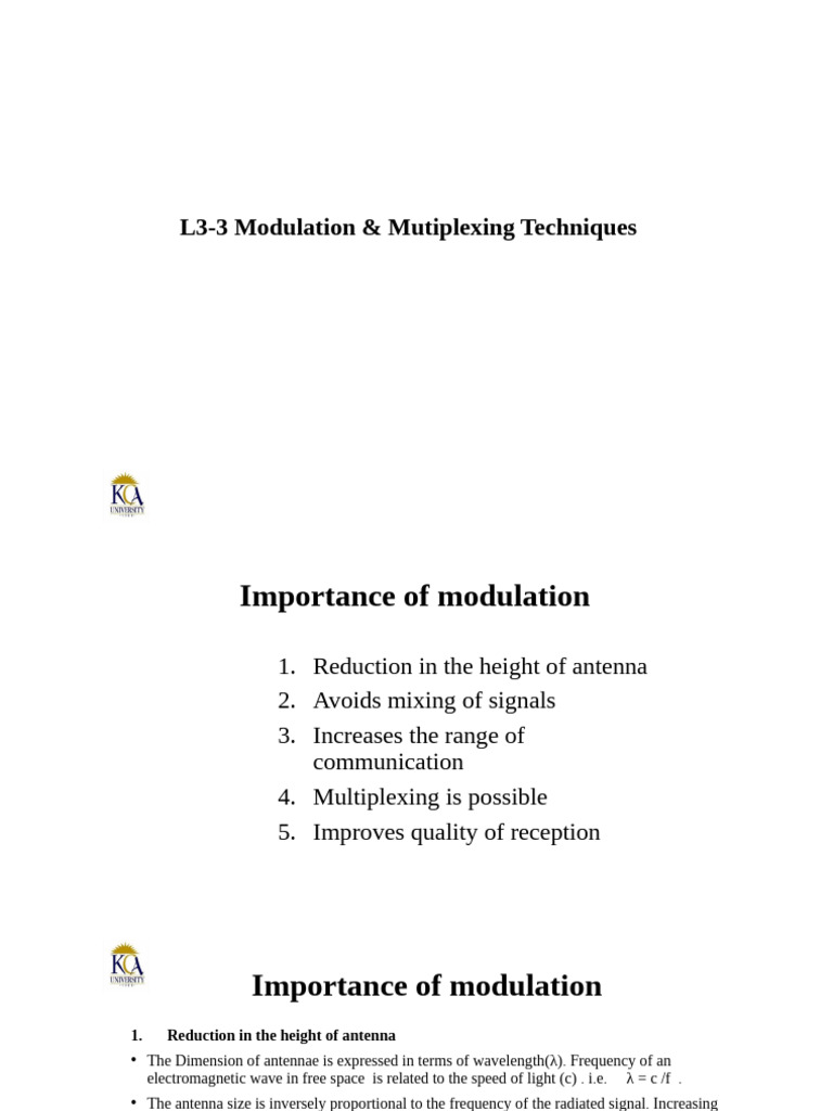 L3-3 Modulation Mutiplexing Techniques | PDF | Wavelength Division Multiplexing | Multiplexing
