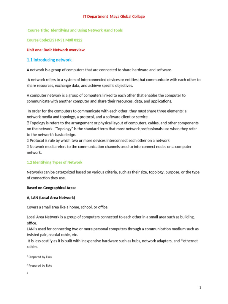 Identifying and Using Network Hand Tools | PDF | Computer Network | Network Topology
