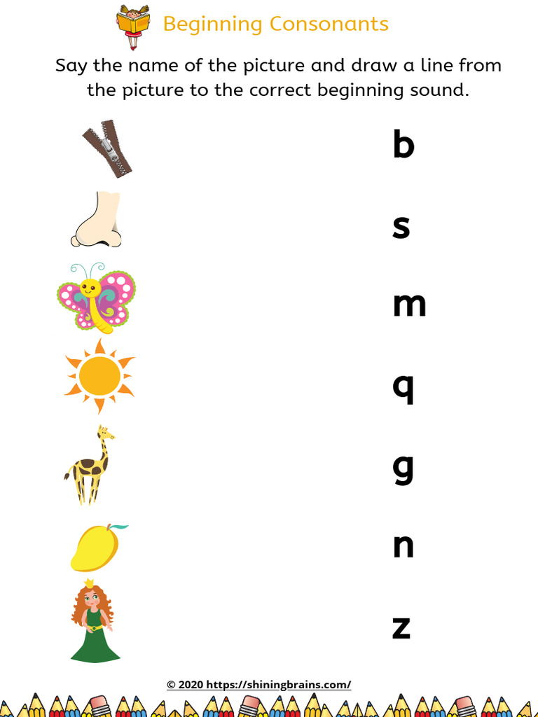 Beginning Consonants 6 | PDF