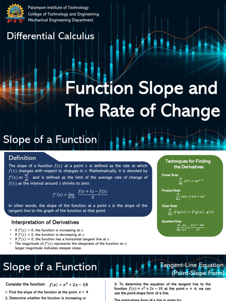 3 Slope of The Function and The Rate of Change | PDF | Derivative ...