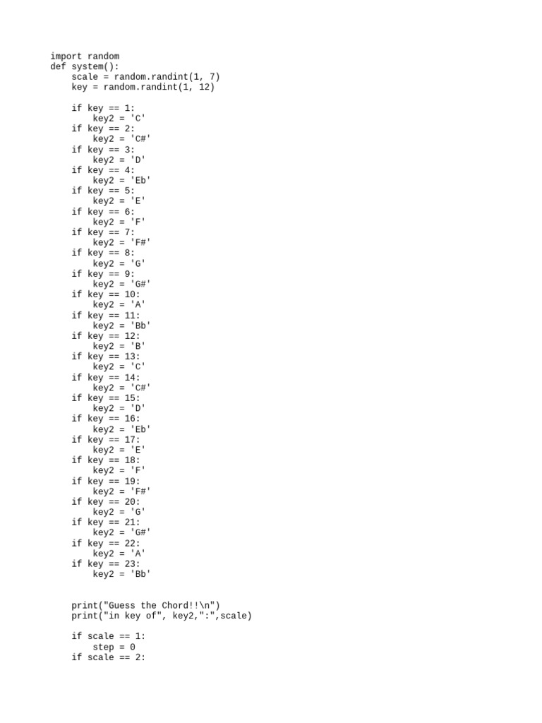 FamilyChords-A Simple Python Game - Py | PDF