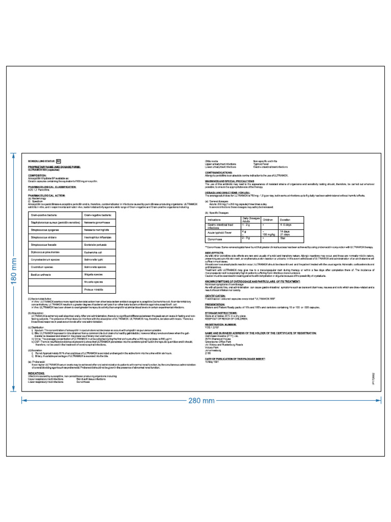 Ultramox 500mg Oethmaan PI | PDF