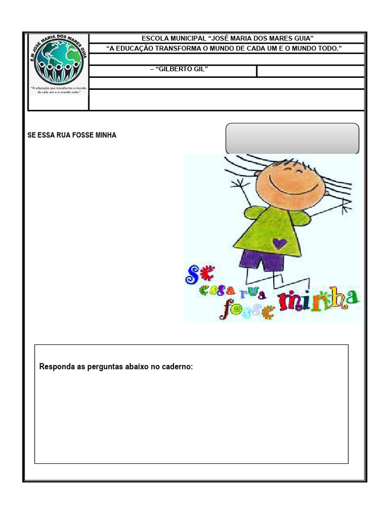 Poema "Se Essa Rua Fosse Minha" | PDF