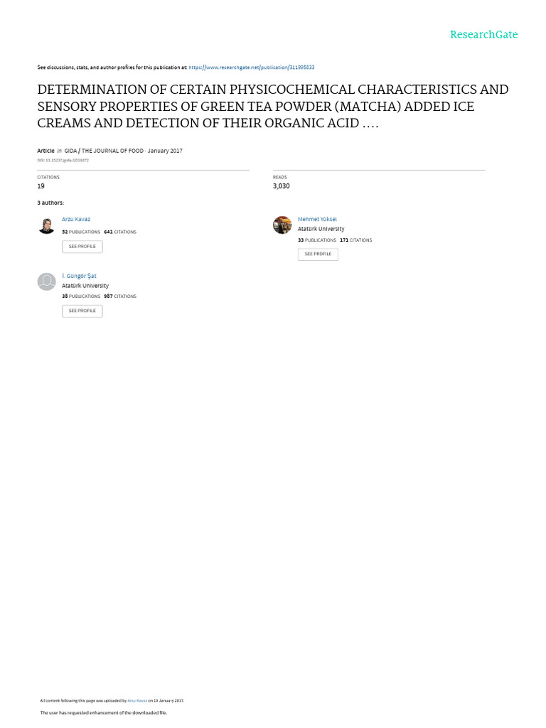 Determination of Certain Physicochemical Character | PDF | Tea | Milk