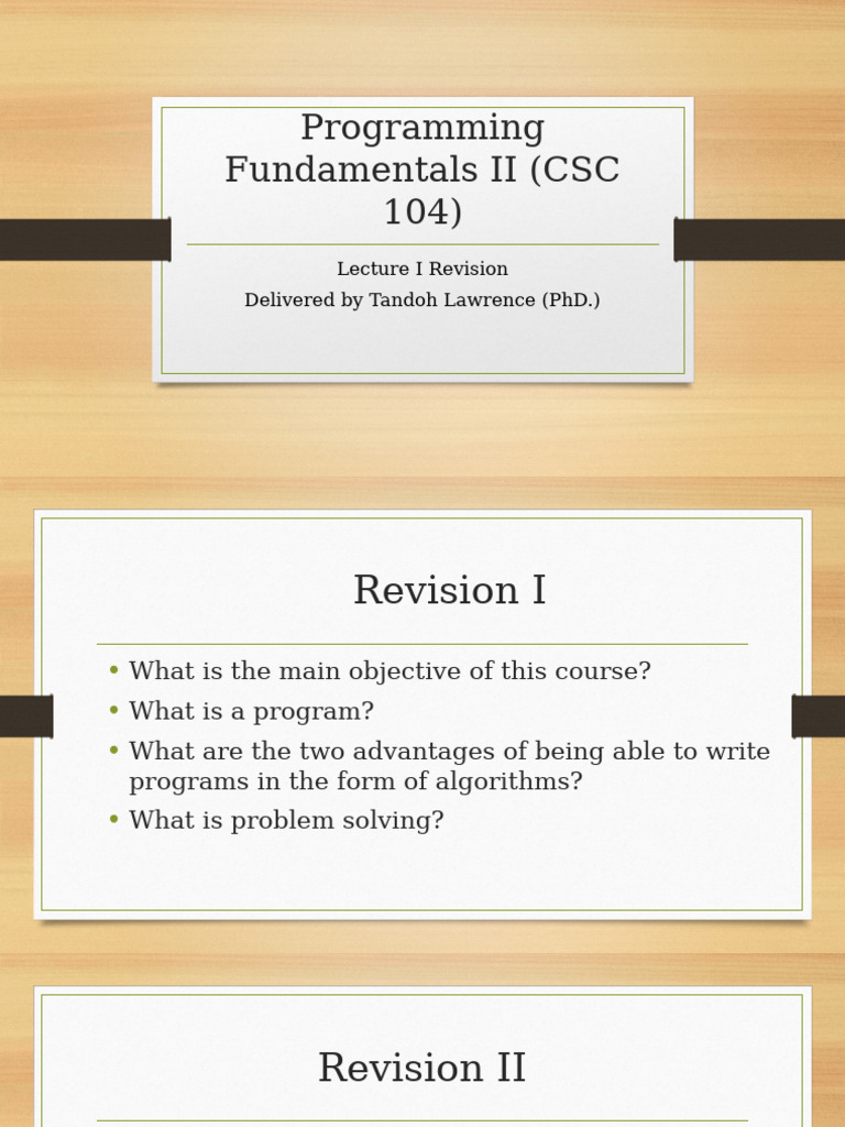 Programming Fundamentals II Lecture I | PDF | Algorithms | Queue (Abstract Data Type)