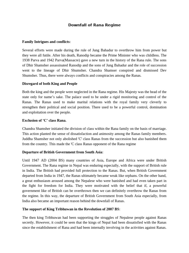 Anti Rana Brief-1st Year | PDF | Nepal