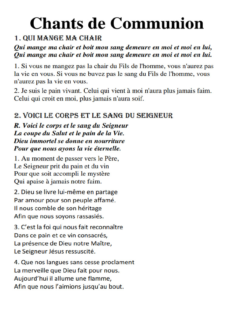 Carnets Chant de Communion | PDF