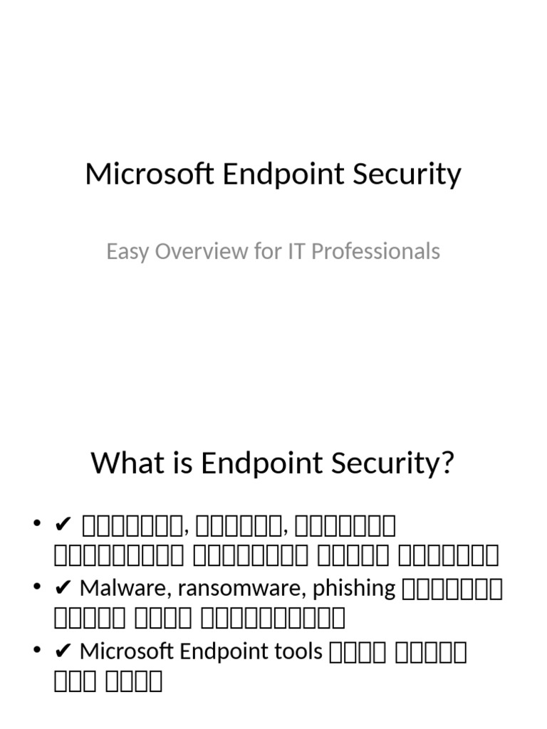 Microsoft Endpoint Security EasyVersion | PDF