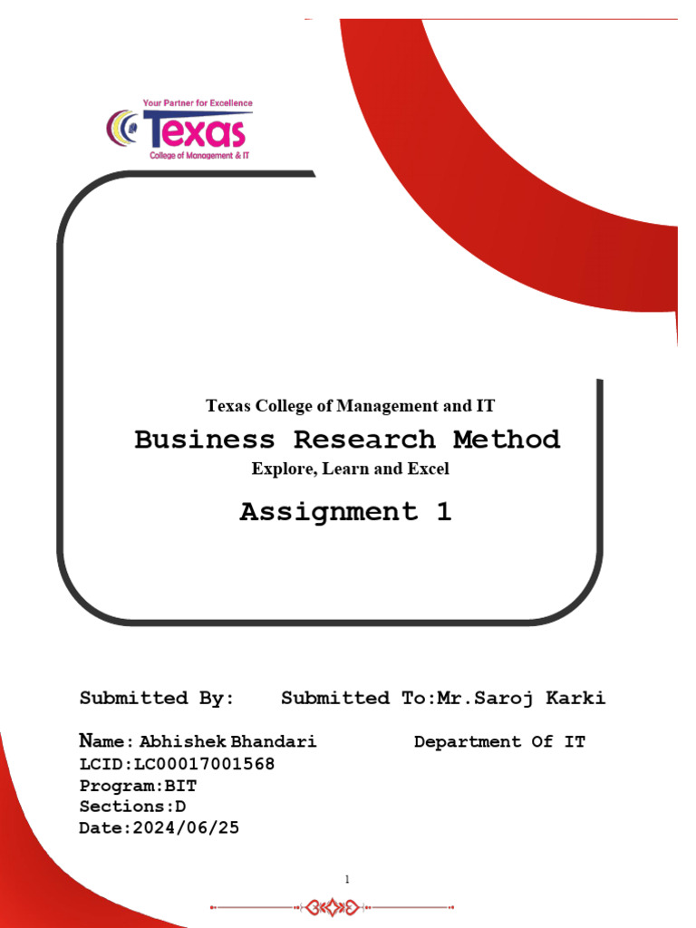 BRM Assignment 1 Bhandari | PDF | Survey Methodology | Qualitative Research
