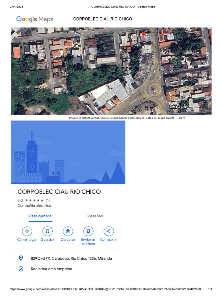 Contacto y ubicación de CORPOELEC CIAU | PDF