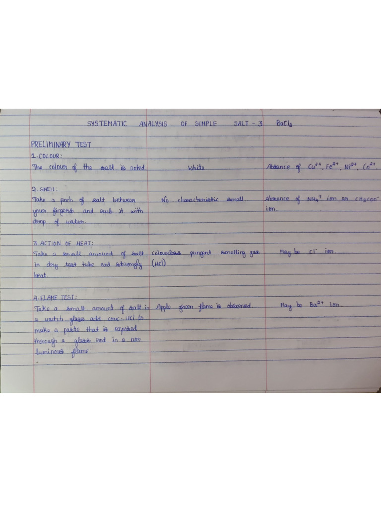 Chemistry Record BaCl2 | PDF