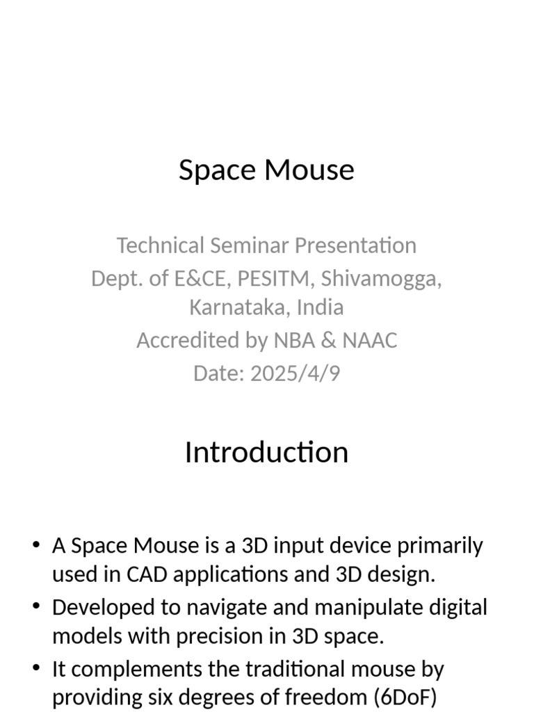 Space Mouse Presentation Pdf