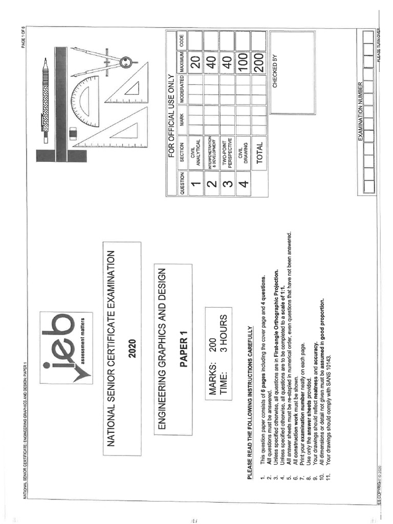 Engineering Graphics and Design P1 2020 | PDF