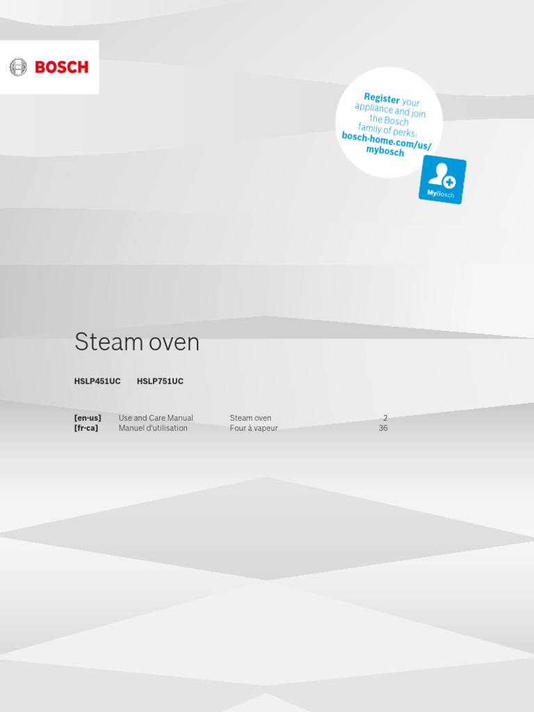 Bosch Steam HSLP451UC | PDF | Cookware And Bakeware | Oven
