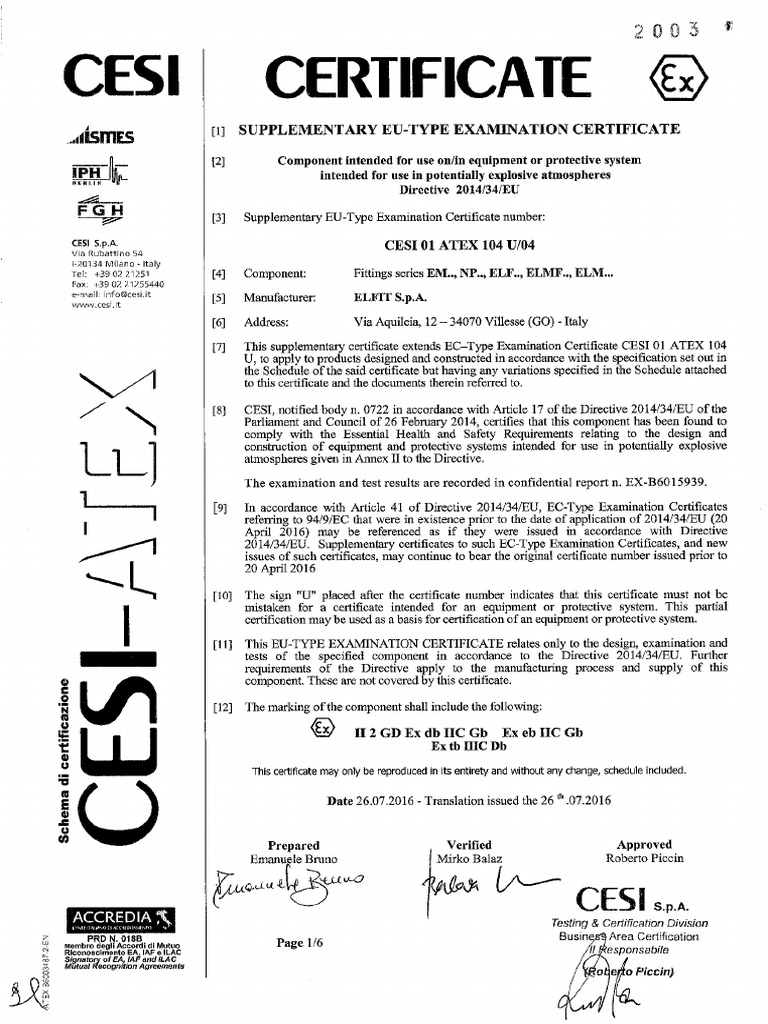 Cesi 01 Atex 104u | PDF