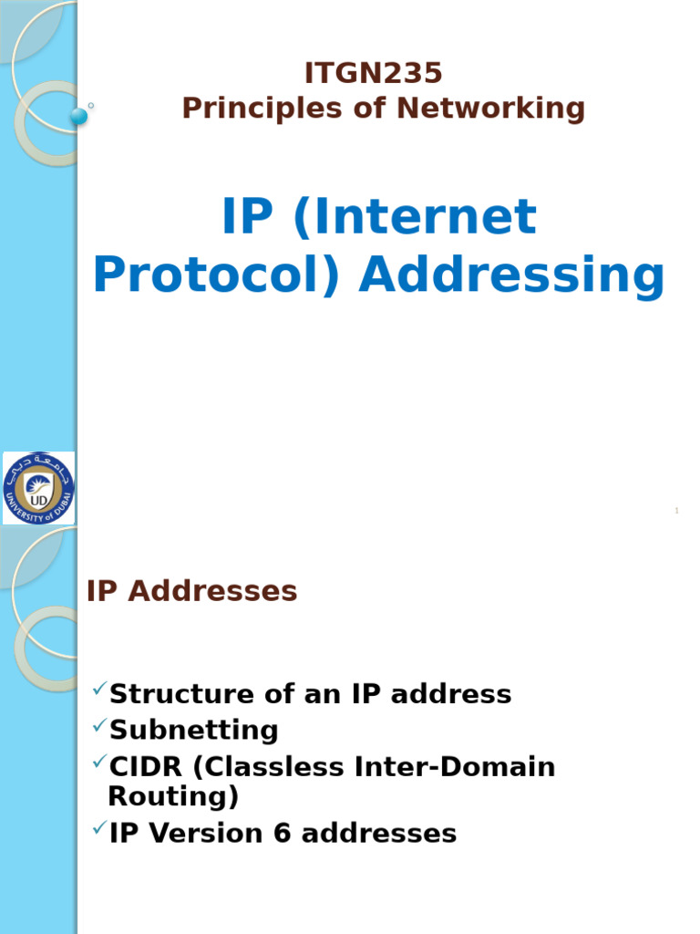 Lecture 6 - IP Address-Subnet and CIDR | PDF | Ip Address | Internet Architecture