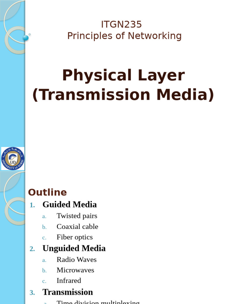 Lecture 3 - Physical Layer | PDF | Transmission Medium | Radio