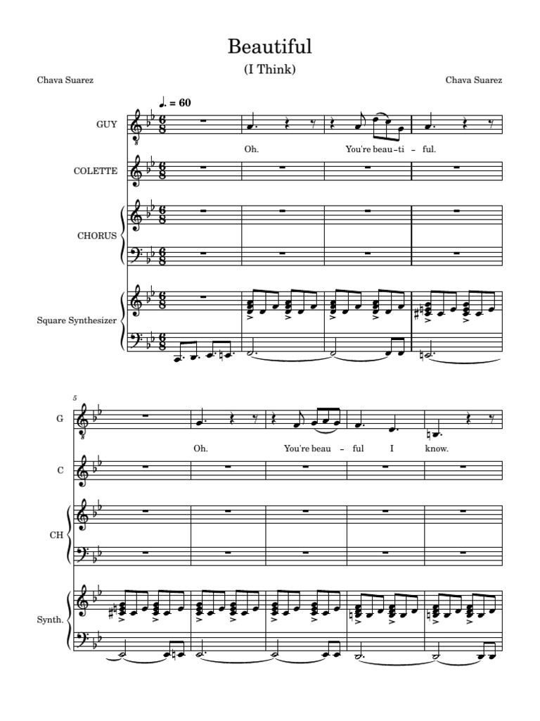 Beautiful SCORE by Chava Suarez | PDF | Music Technology | Electronic Music