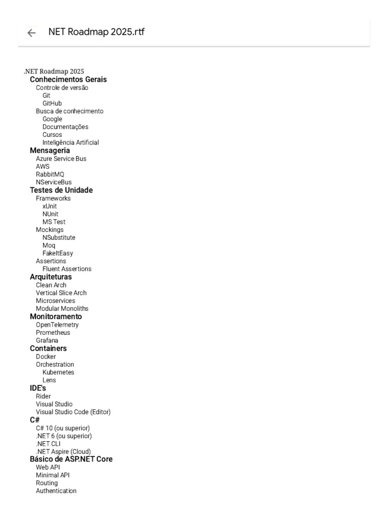 NET Roadmap 2025 | PDF