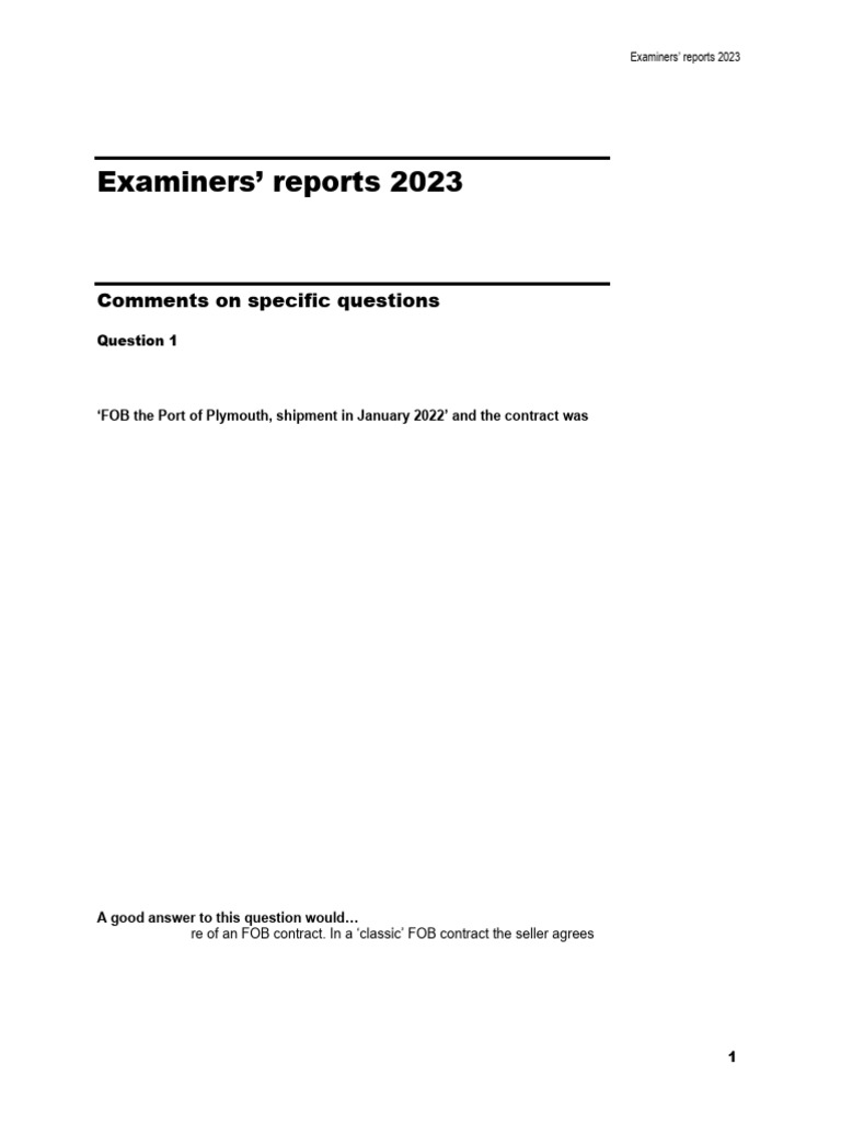 Commercial Mock Report 2023 | PDF | Private Law | Common Law