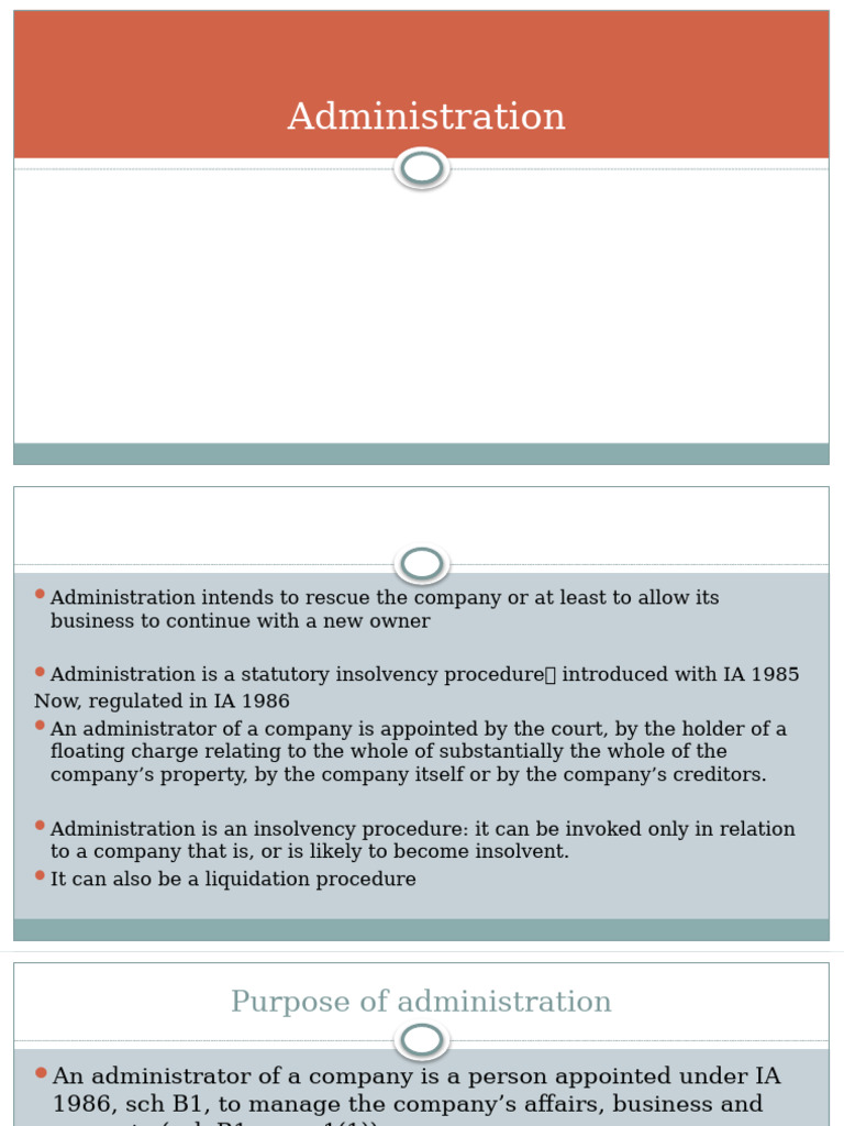 Lecture 11 Administration | PDF | United Kingdom Insolvency Law ...