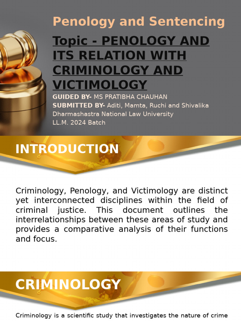Penology's Role in Criminology and Victimology | PDF | Crimes | Crime ...