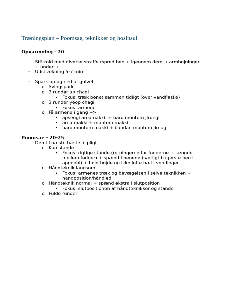 Poomsae, Håndteknikker + Hosinsul | PDF