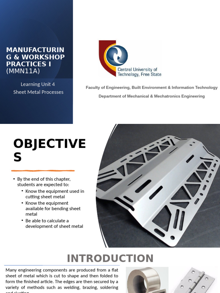 MMN11A - Learning Unit 5 - Sheet Metal Processes | PDF | Sheet Metal ...