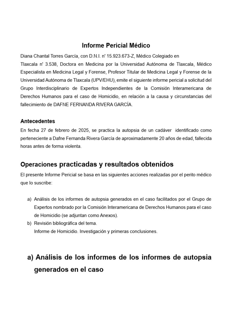 Informé Medico | PDF | Autopsia