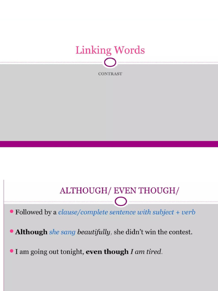 Linking Words Contrast | PDF