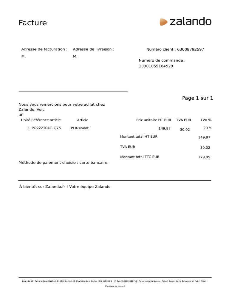 Ralph Lauren (Zalando) Factura | PDF