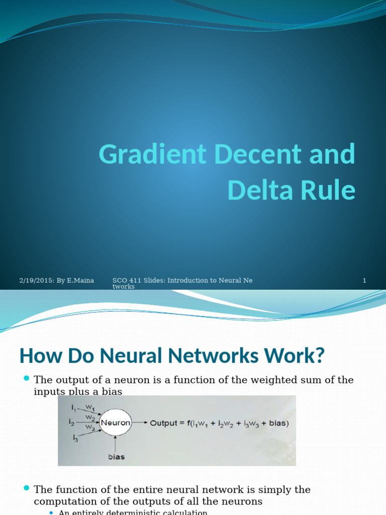 Gradient Descent and Delta Rule | PDF | Applied Mathematics | Mathematical Analysis