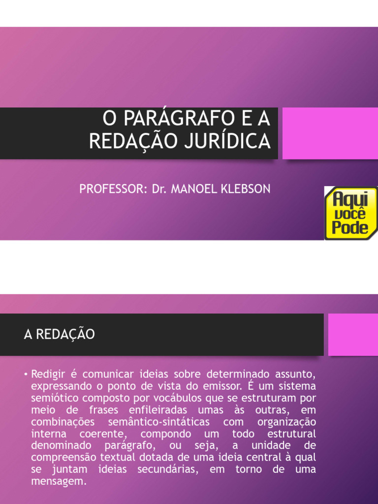 Estrutura do Parágrafo na Redação Jurídica | PDF | Dialética
