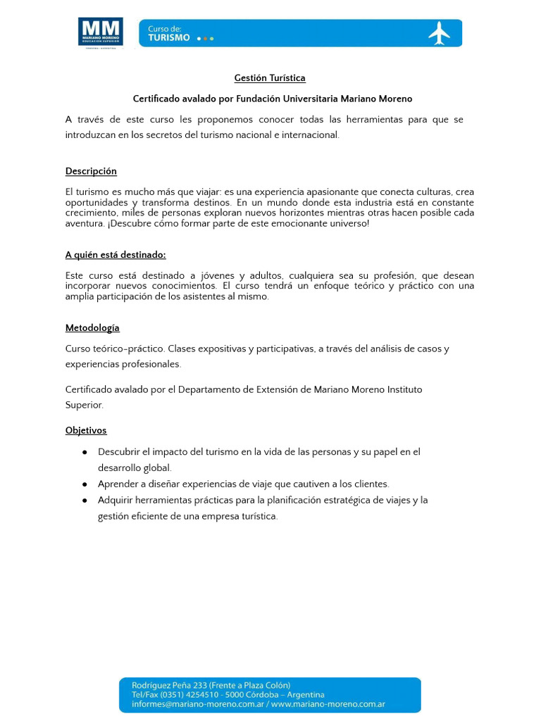 Gestión Turística 2025 | PDF | Turismo | Logística