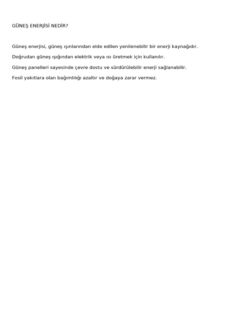 Gunes Enerjisi Nedir | PDF