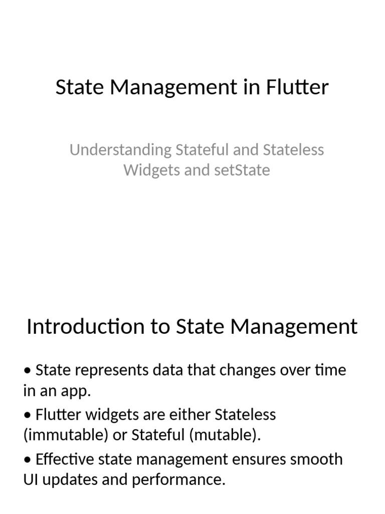 State Management In Flutter 1 Pdf
