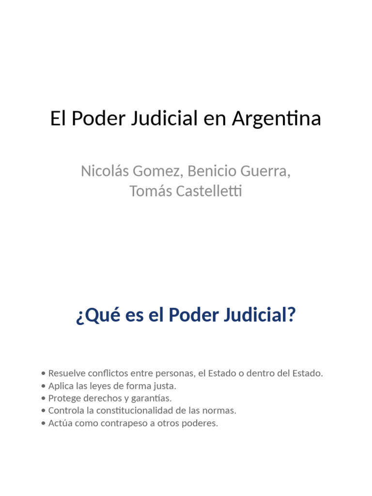Presentacion Poder Judicial Completa | PDF | Judicaturas | Juez