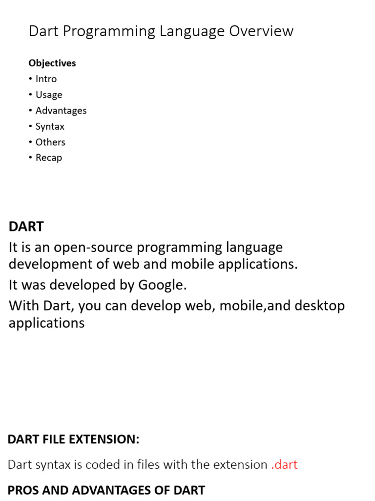 1 - Intro To Dart | PDF