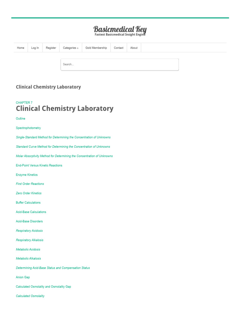 Clinical Chemistry Laboratory - Basicmedical Key | PDF | Enzyme ...