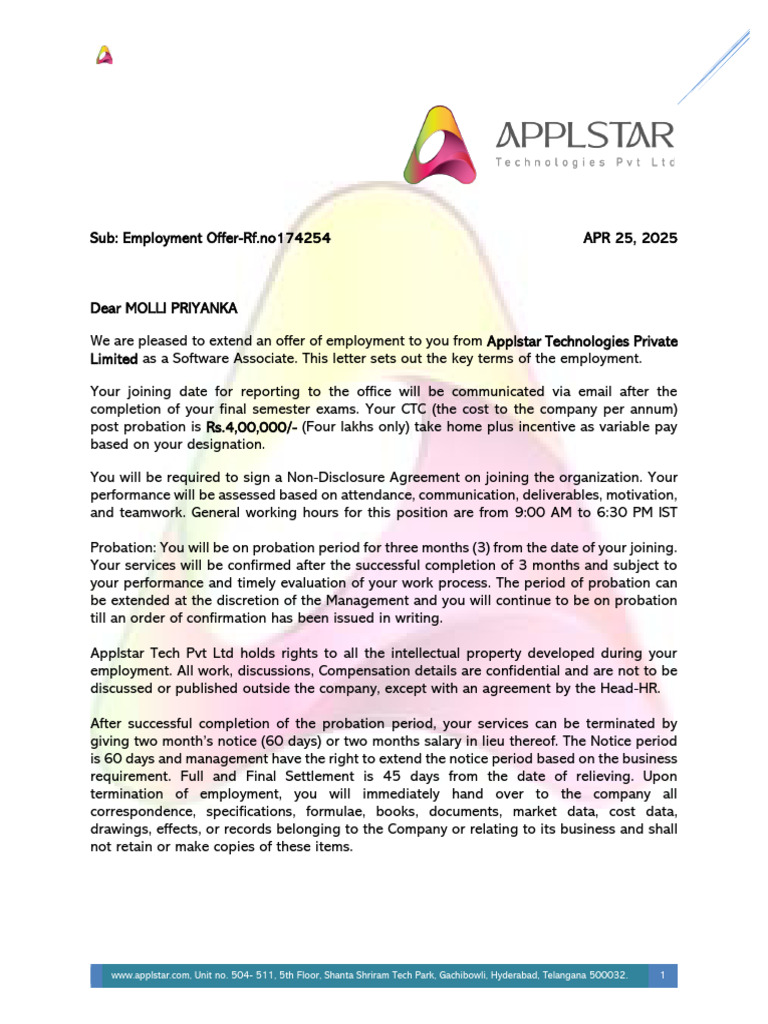 At Ofl Molli Priyanka | PDF | Breach Of Contract | Justice