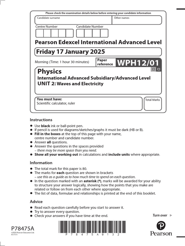 Jan U2 QP | PDF | Electronvolt | Electron