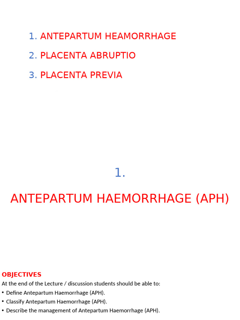 Understanding Antepartum Hemorrhage Management | PDF | Childbirth ...