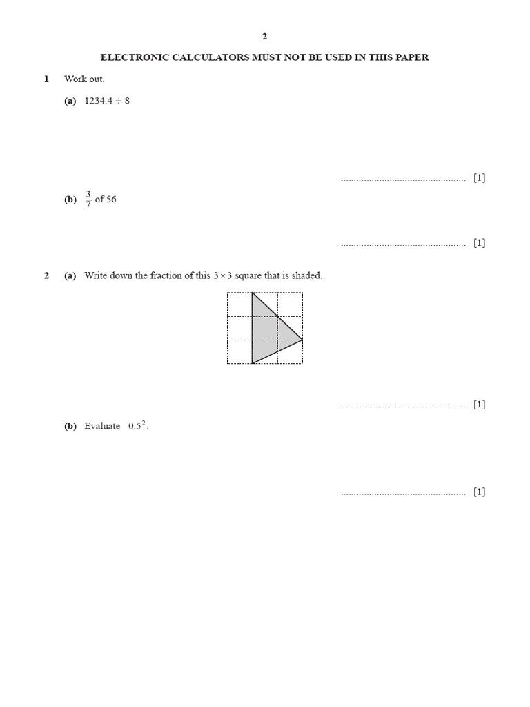 MOCK 2 P1 It's Math p1 For Your Practice | PDF | Area | Mathematics